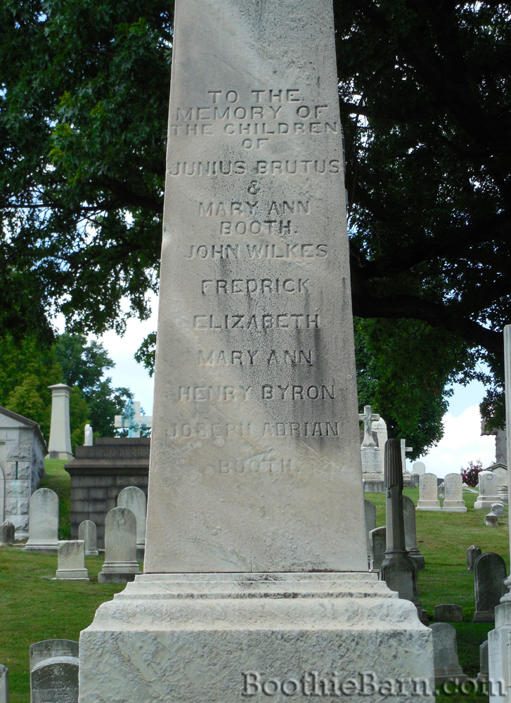 Rear of Booth monument Green Mount | LincolnConspirators.com