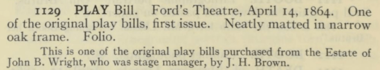 An Assassination Playbill Goes to Auction | LincolnConspirators.com